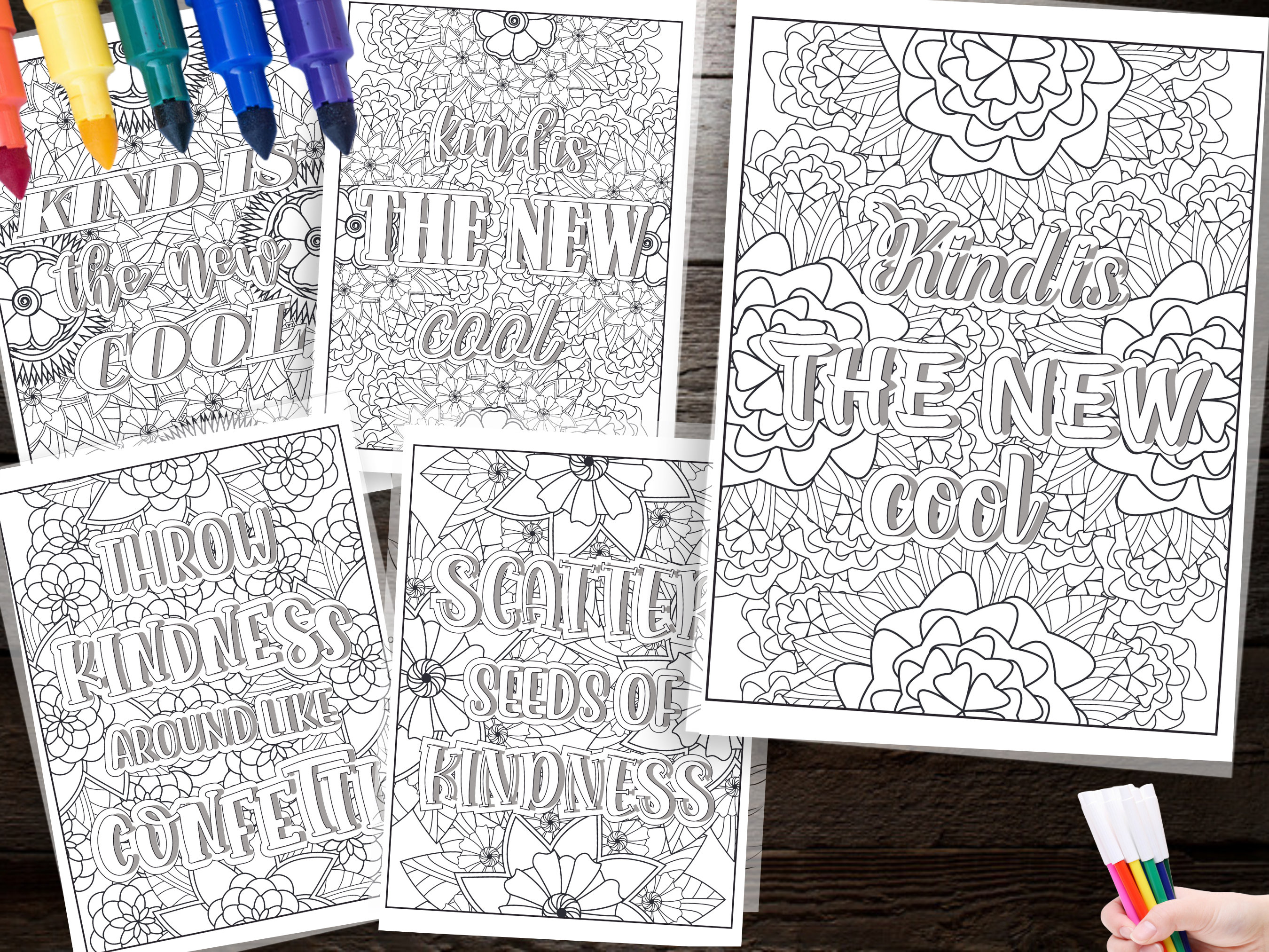 100 Beautiful Kindness Quotes Coloring Pages for Relaxation ...