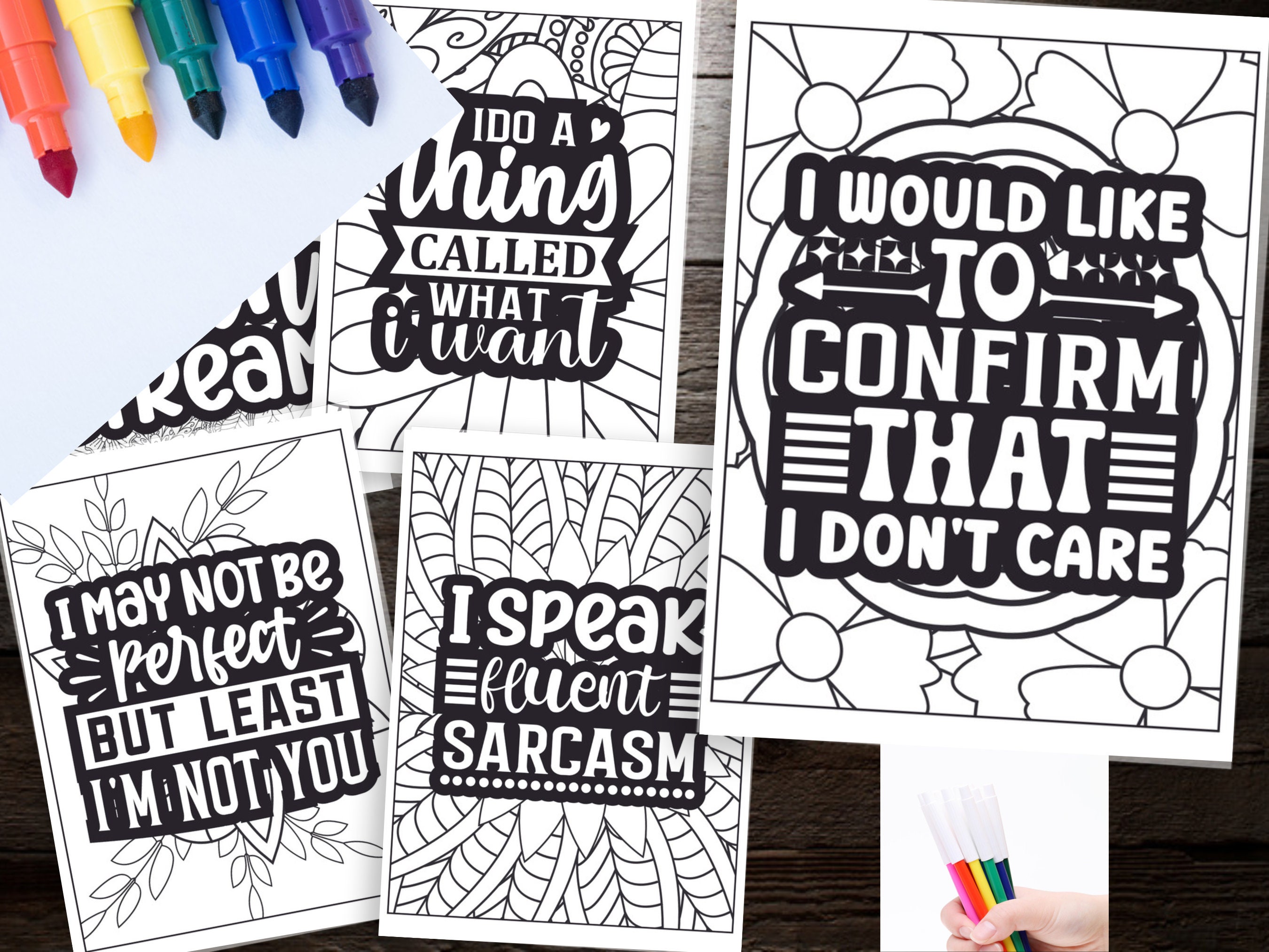 100 Sassy Quotes Coloring Pages Adult Coloring Pages , Funny Saying to ...