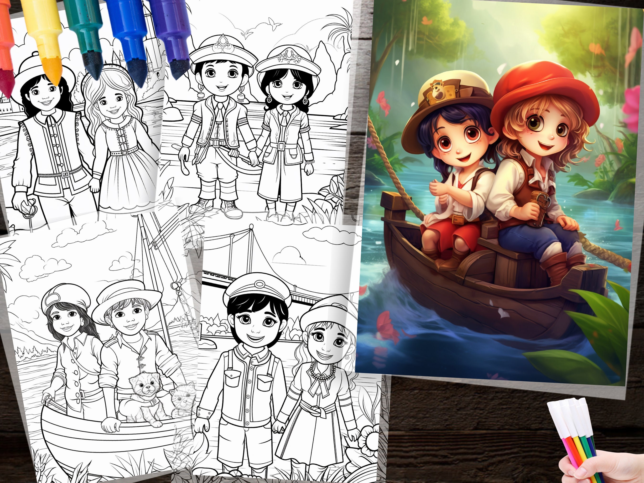 200 Cute Little Pirates Coloring Pages for Kids: Printable Pirate ...