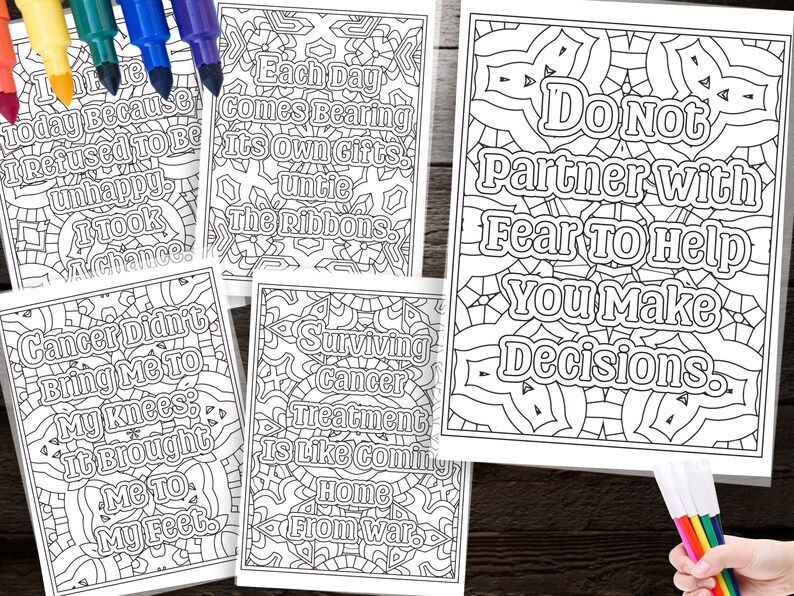 Empower Breast Cancer Quotes Coloring Pages Inspirational Adult ...