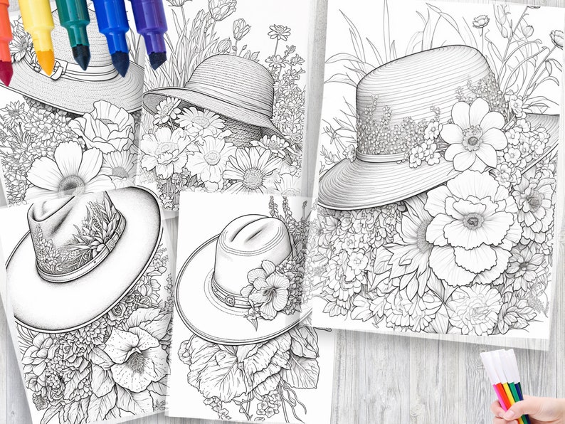 100 Flower Hat Coloring Pages for Creative Coloring Enthusiasts ...