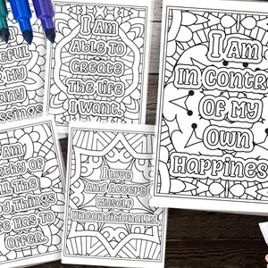 Self Love Affirmation Quotes Coloring Pages - Empower With Self-love ...