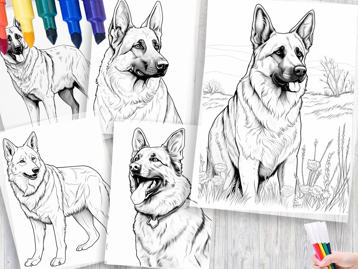 180 Realistic Dog Coloring Pages – Detailed Breeds (PDF Download) - Etsy