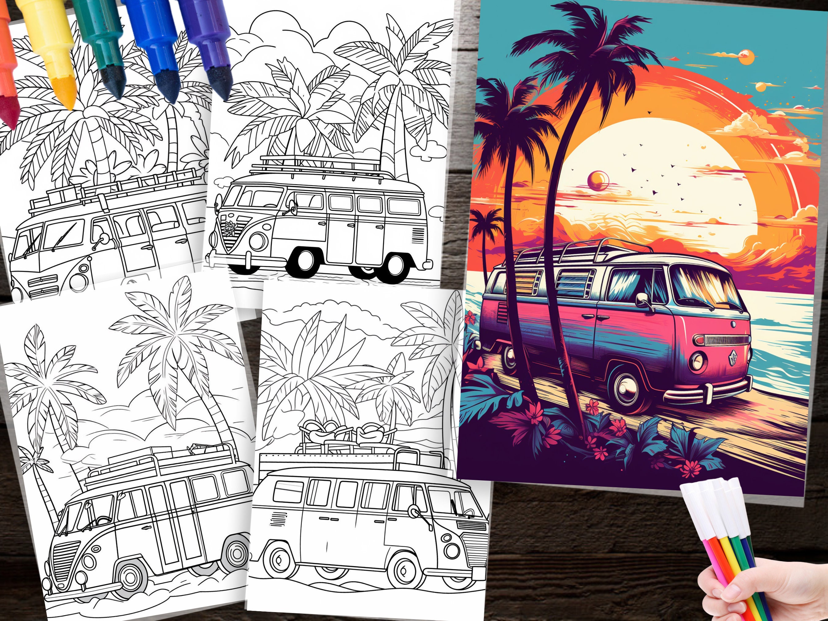 100 Road Trip Coloring Page Printable Travel Activity Fun Adventure ...