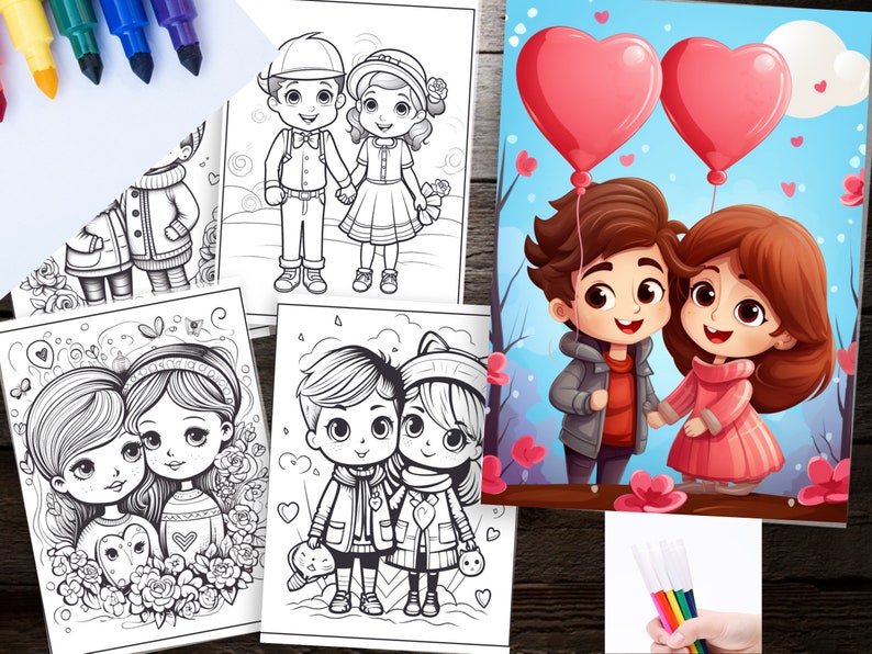 200 Charming Valentine's Day Coloring Pages Printable Love-themed Art ...