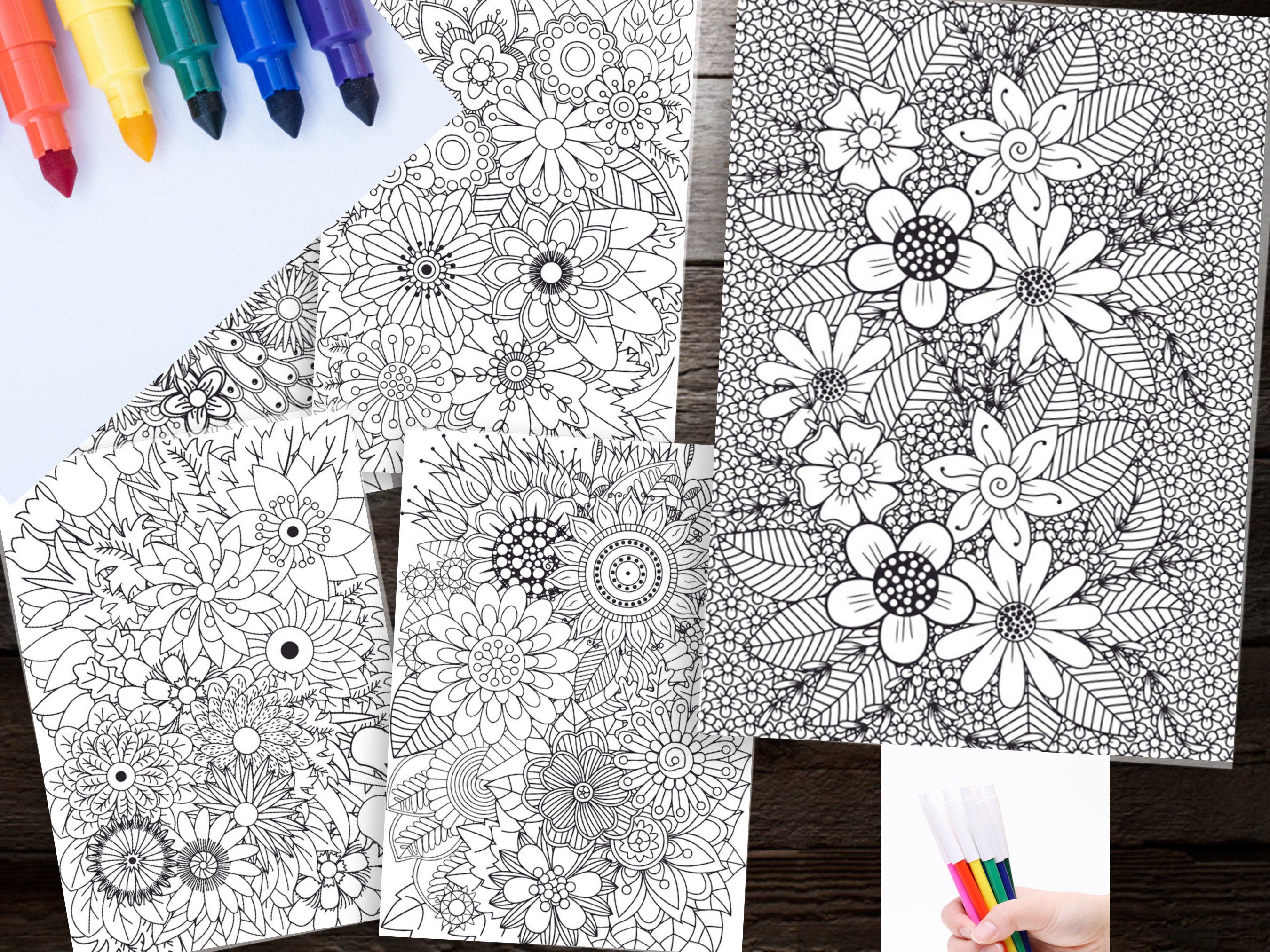 100 Zentangle Patterns Art Coloring Pages for Adults and Kids, Instant ...