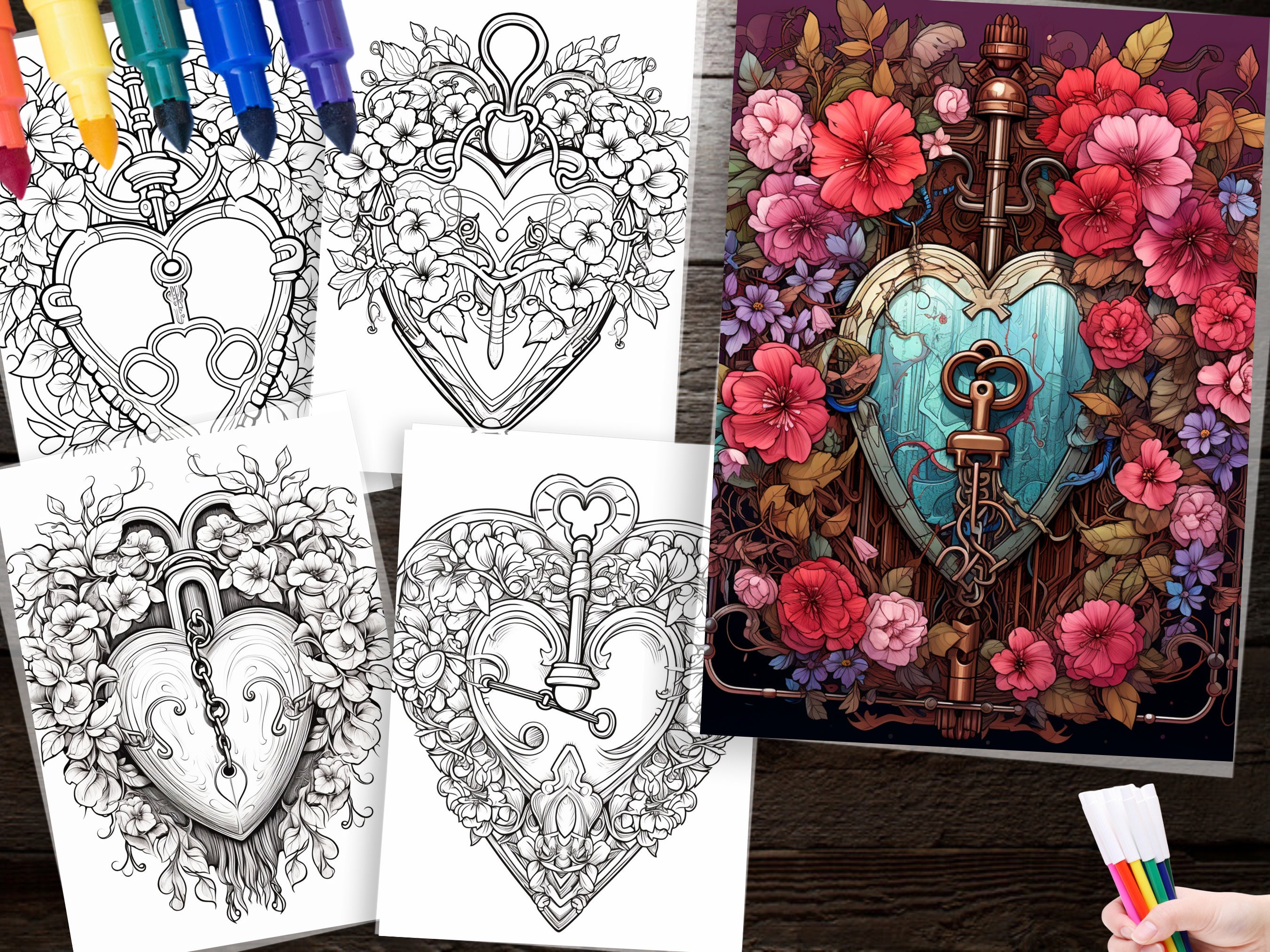110 Heart Coloring Pages – Printable Intricate Designs (PDF Download ...