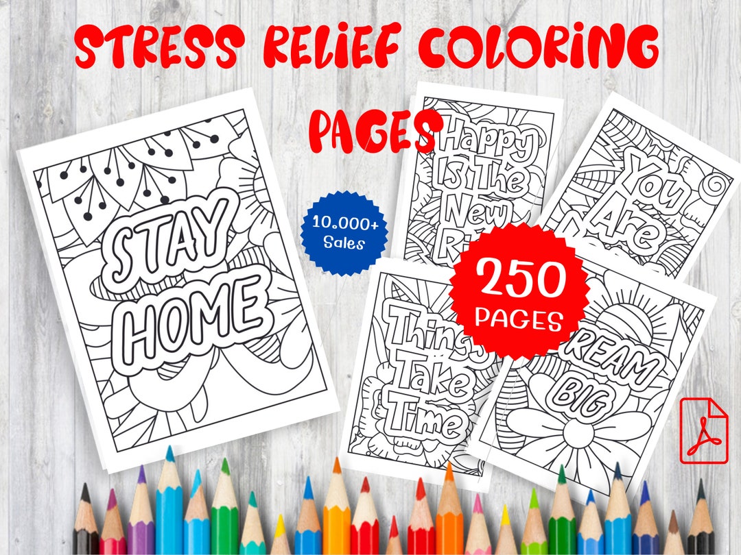 250 Stress Relief Coloring Pages Bundle for Adults Adult Curse Words ...