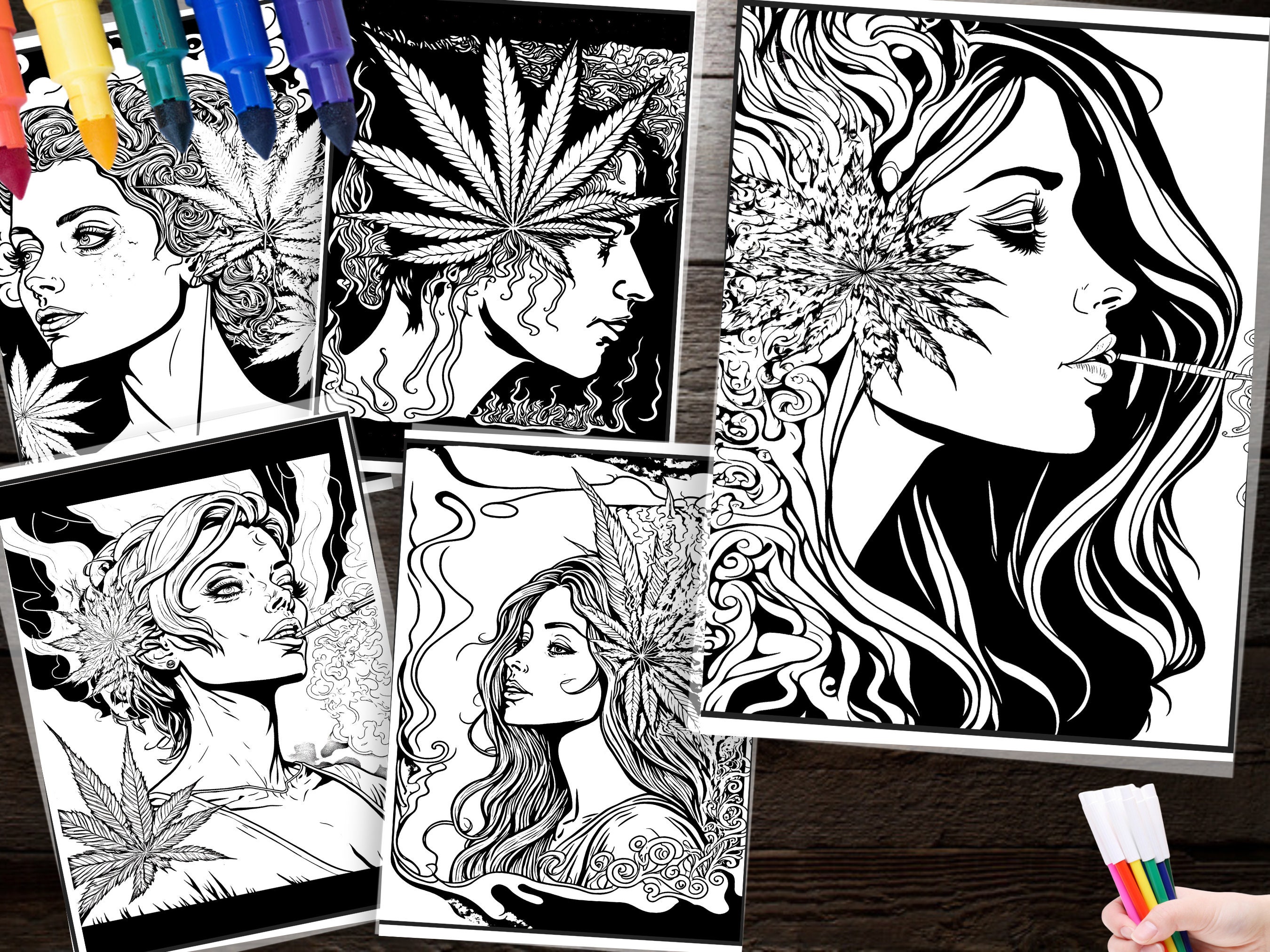 100 Smoking Marijuana Coloring Pages Fun & Relaxing Cannabis-inspired ...