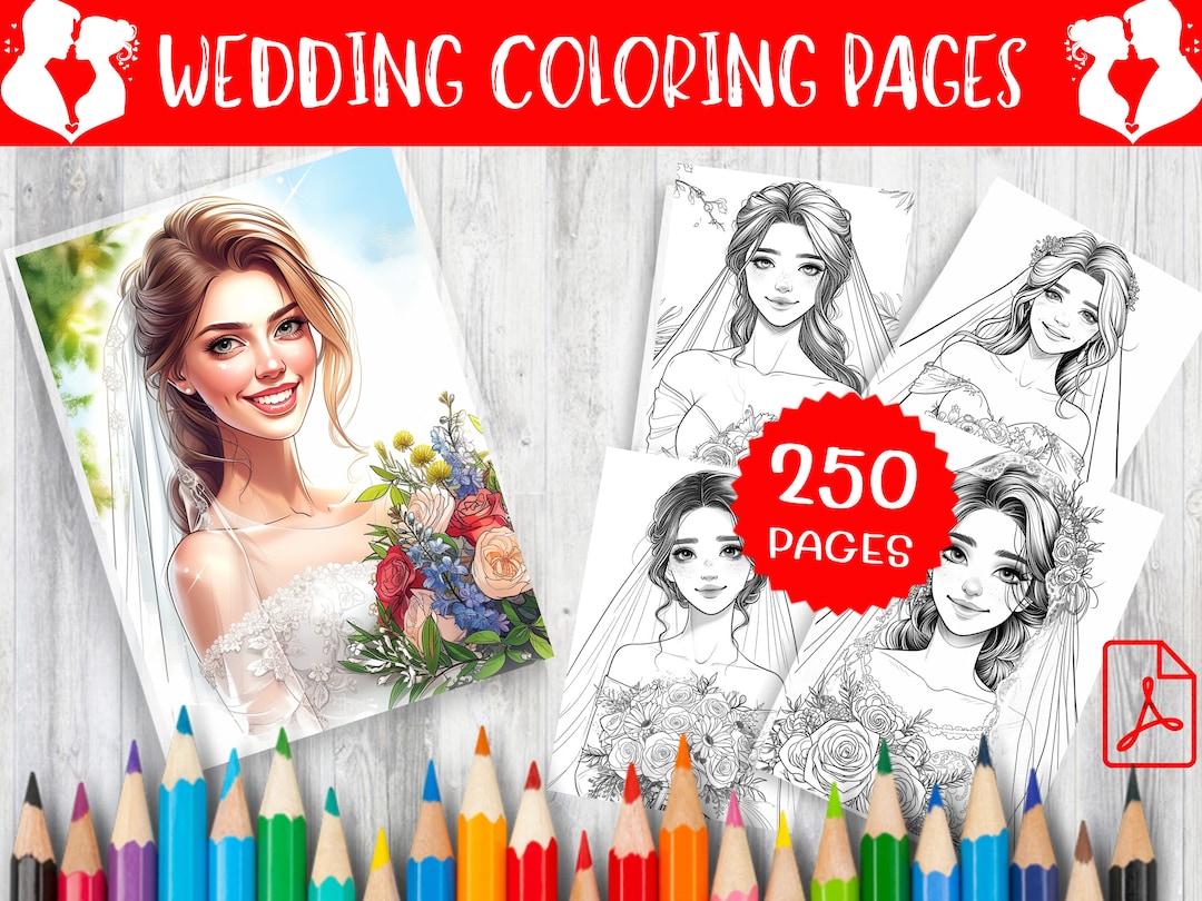 250 Wedding Coloring Pages - Fun and Unique Marriage Activity Sheets ...