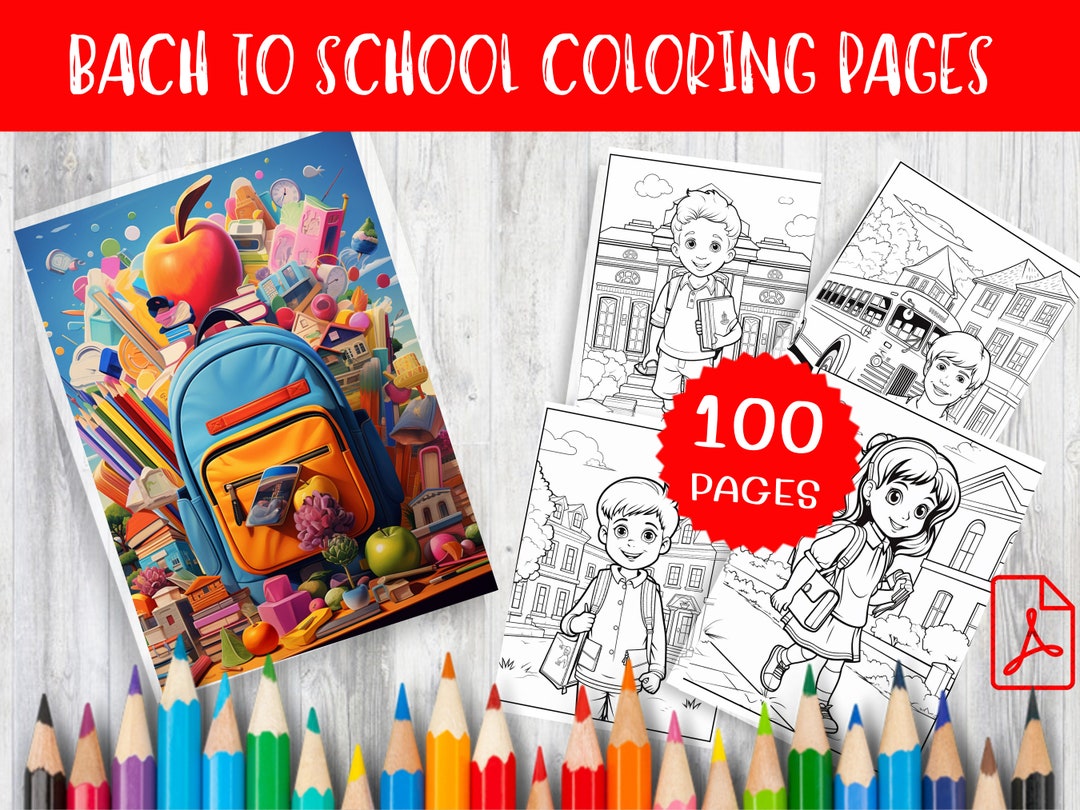 100 páginas para colorear de regreso a la escuela, actividad educativa ...