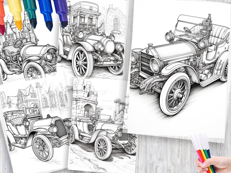 100 Classic Oldtimer Vehicles Coloring Pages Printable Nostalgic Car ...