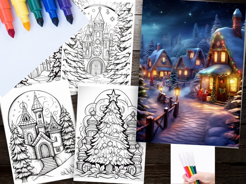 200 Christmas Coloring Pages for Kids and Adults , Printable Coloring ...