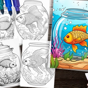 160 Aquarium Fish Coloring Page for Relaxation & Creativity Printable ...