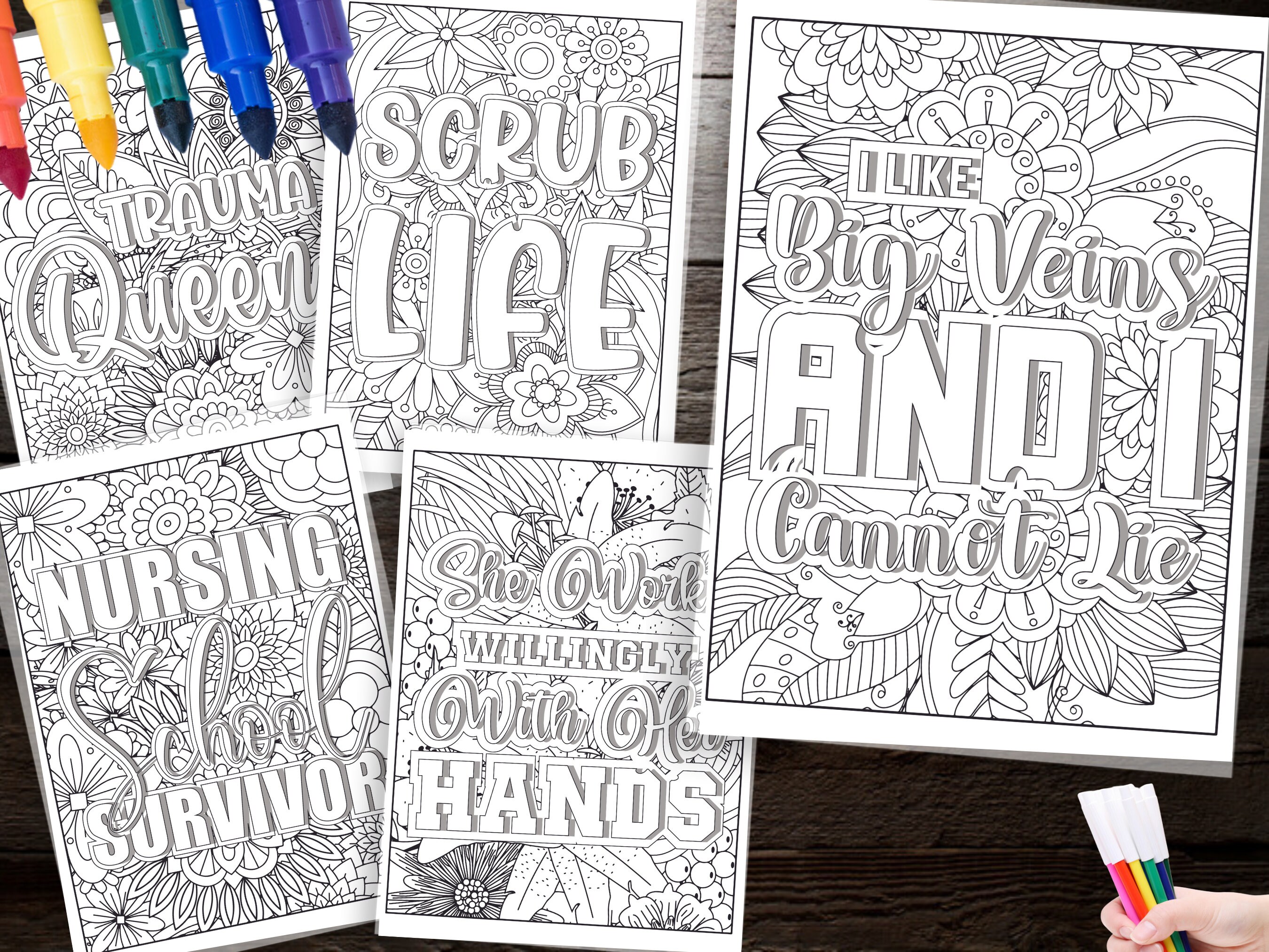 100 Nurse Quotes Coloring Pages Perfect for Nurses & Nursing Students ...