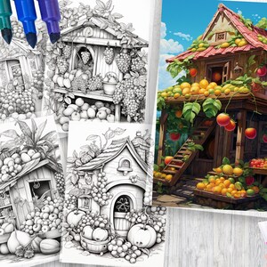 Fruit House Coloring Pages – 200 Fun Designs for All Ages (printable ...