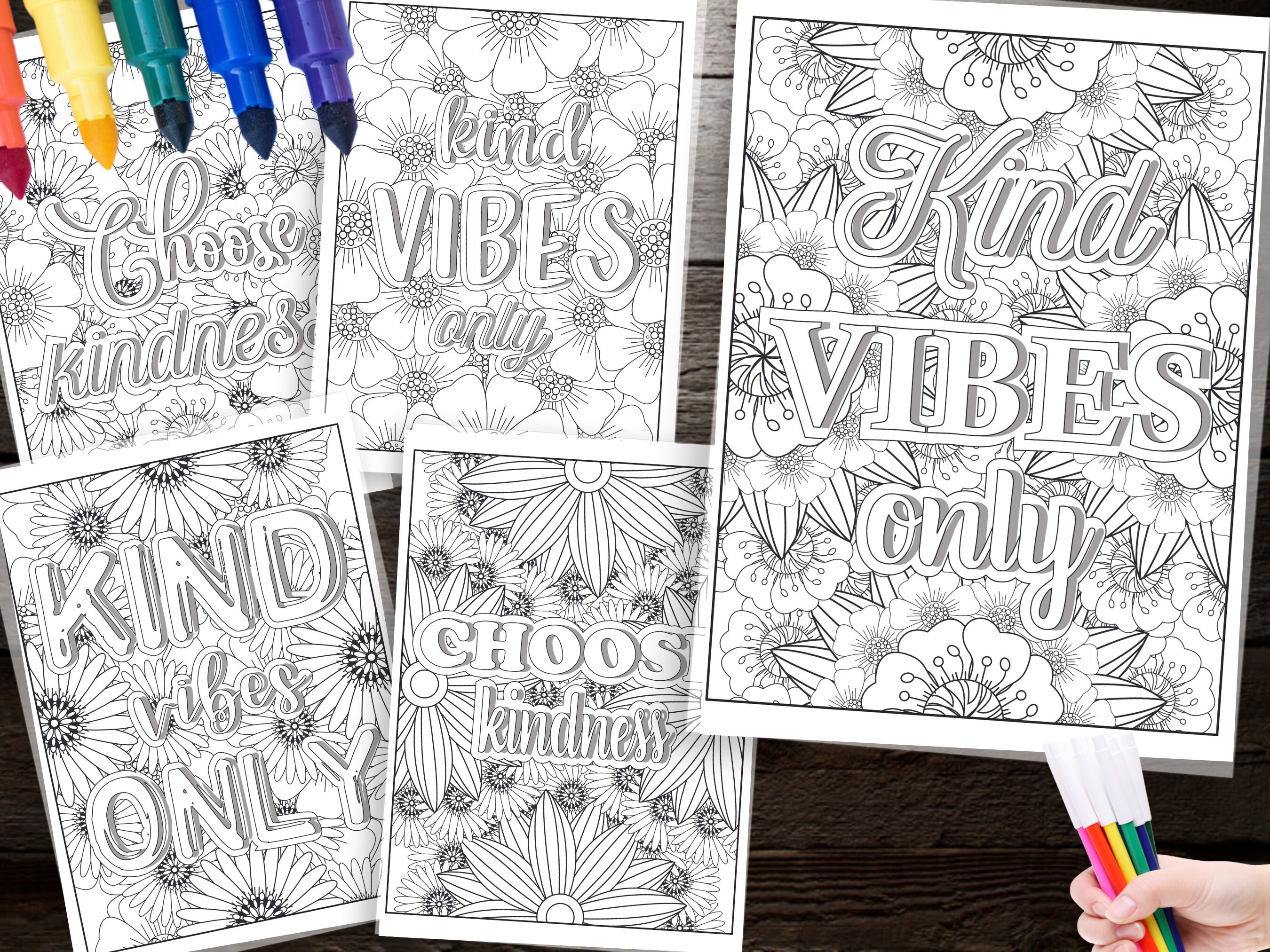 100 Beautiful Kindness Quotes Coloring Pages for Relaxation ...