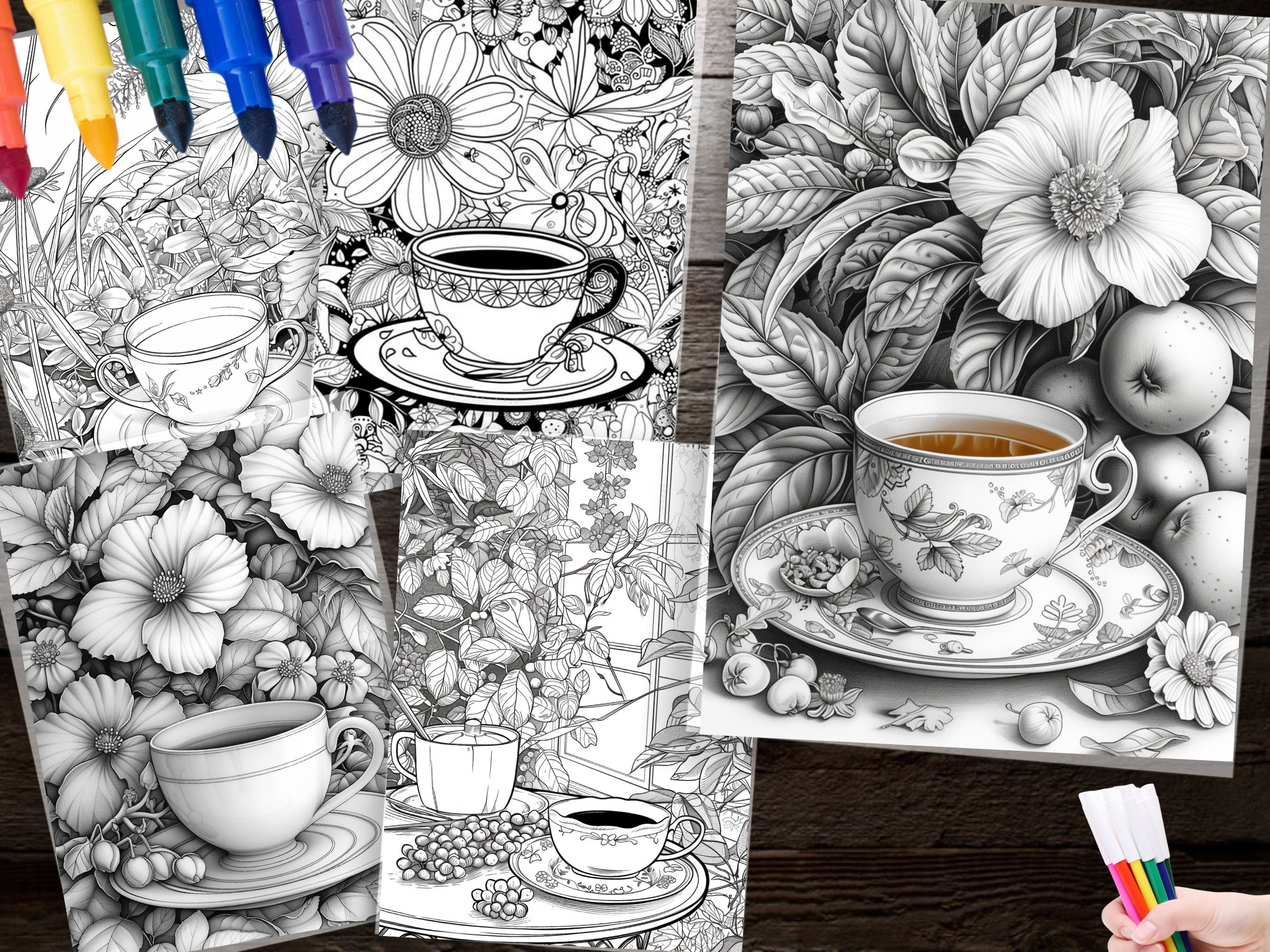 270 Tea in the Garden Coloring Pages Relax and Unwind With Nature ...