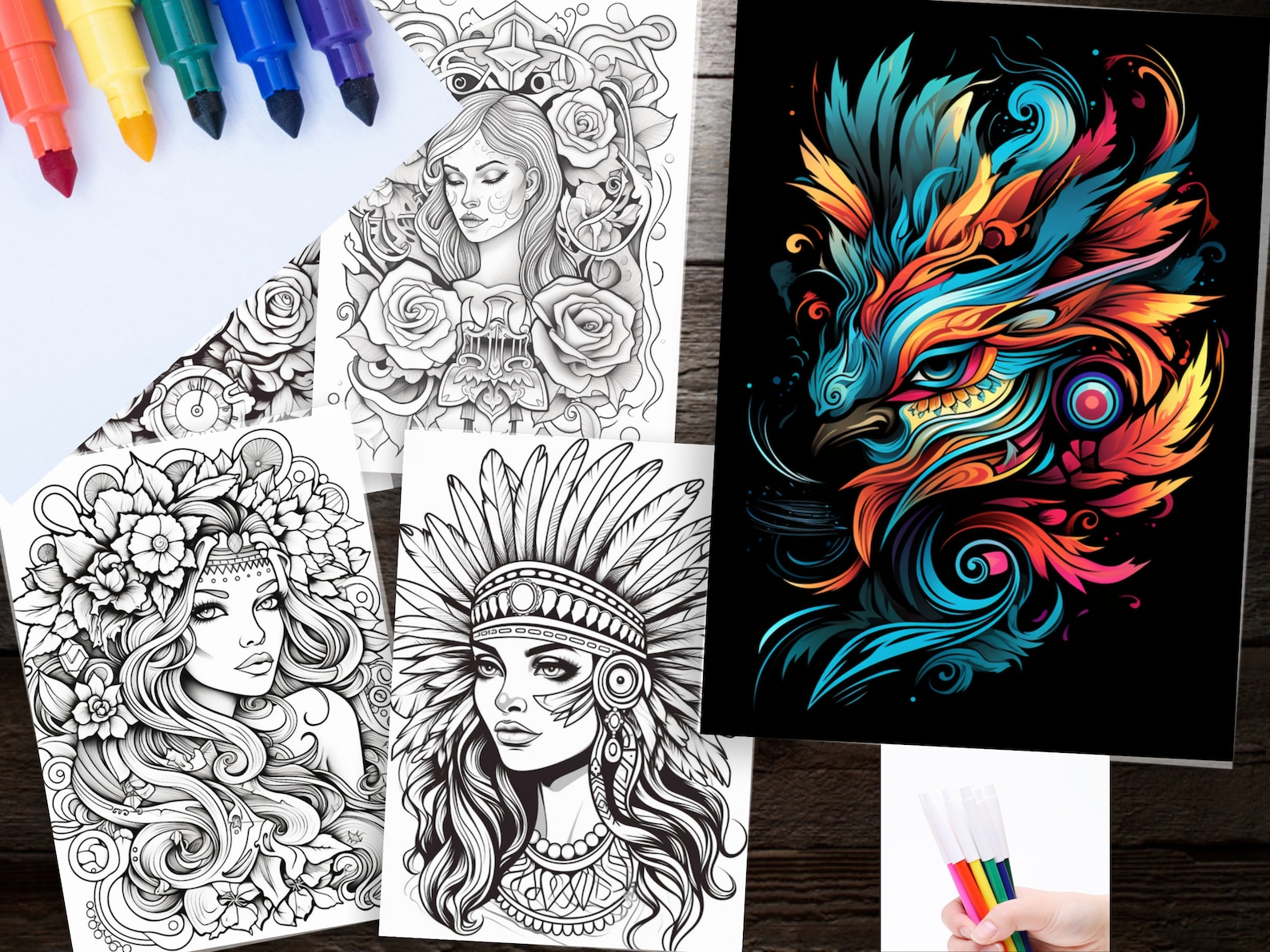 206 Printable Tattoos Coloring Pages for Kids and Adults - Etsy