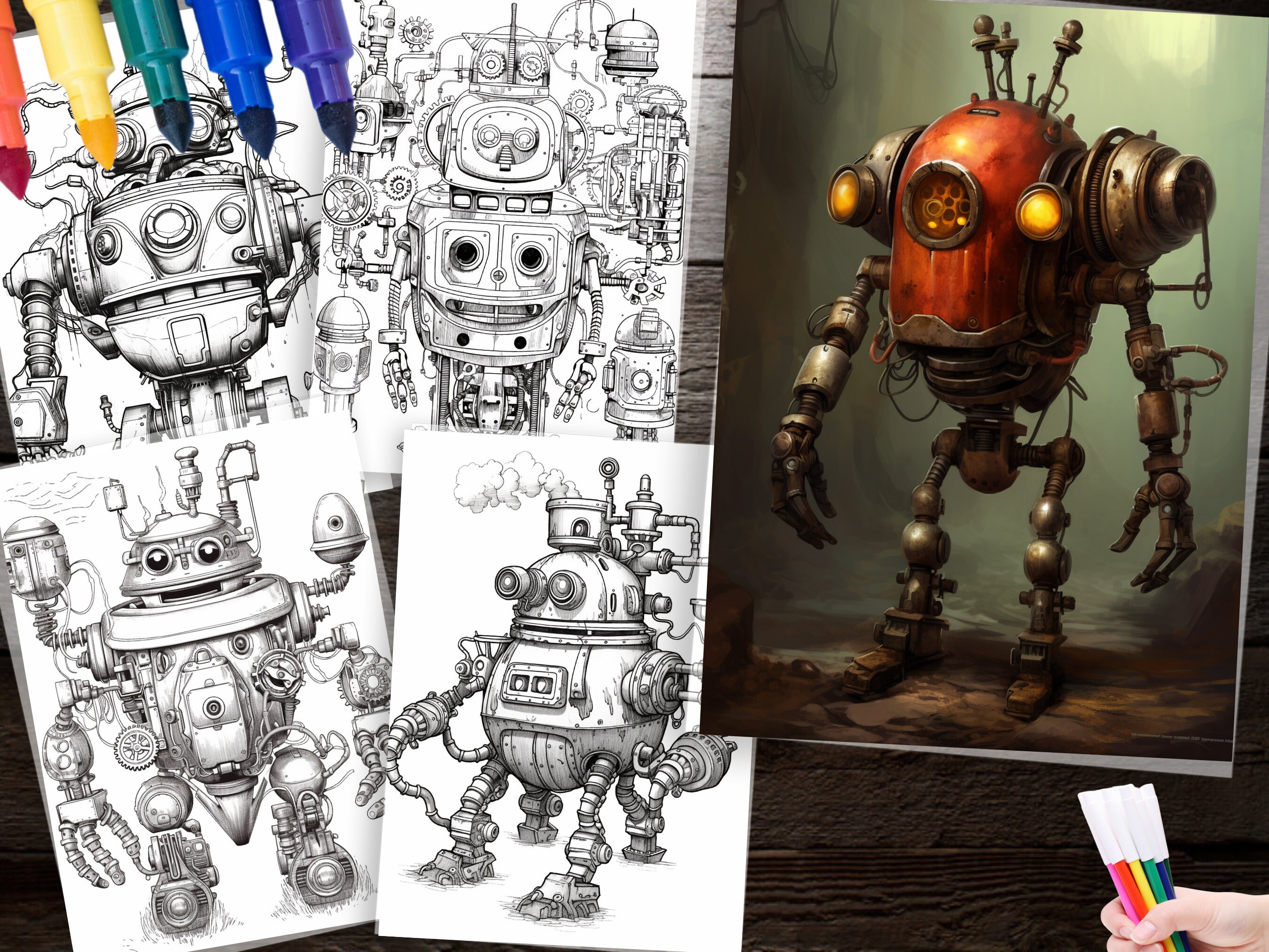 200 Robots Coloring Pages Fun and Futuristic Designs for Kids and ...