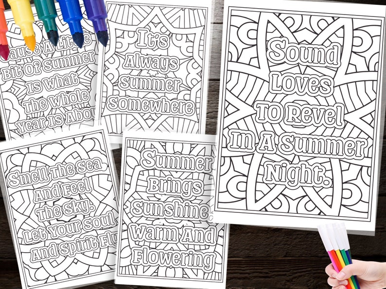 Summer Quotes Coloring Pages - Relaxing and Fun Summertime Creative ...