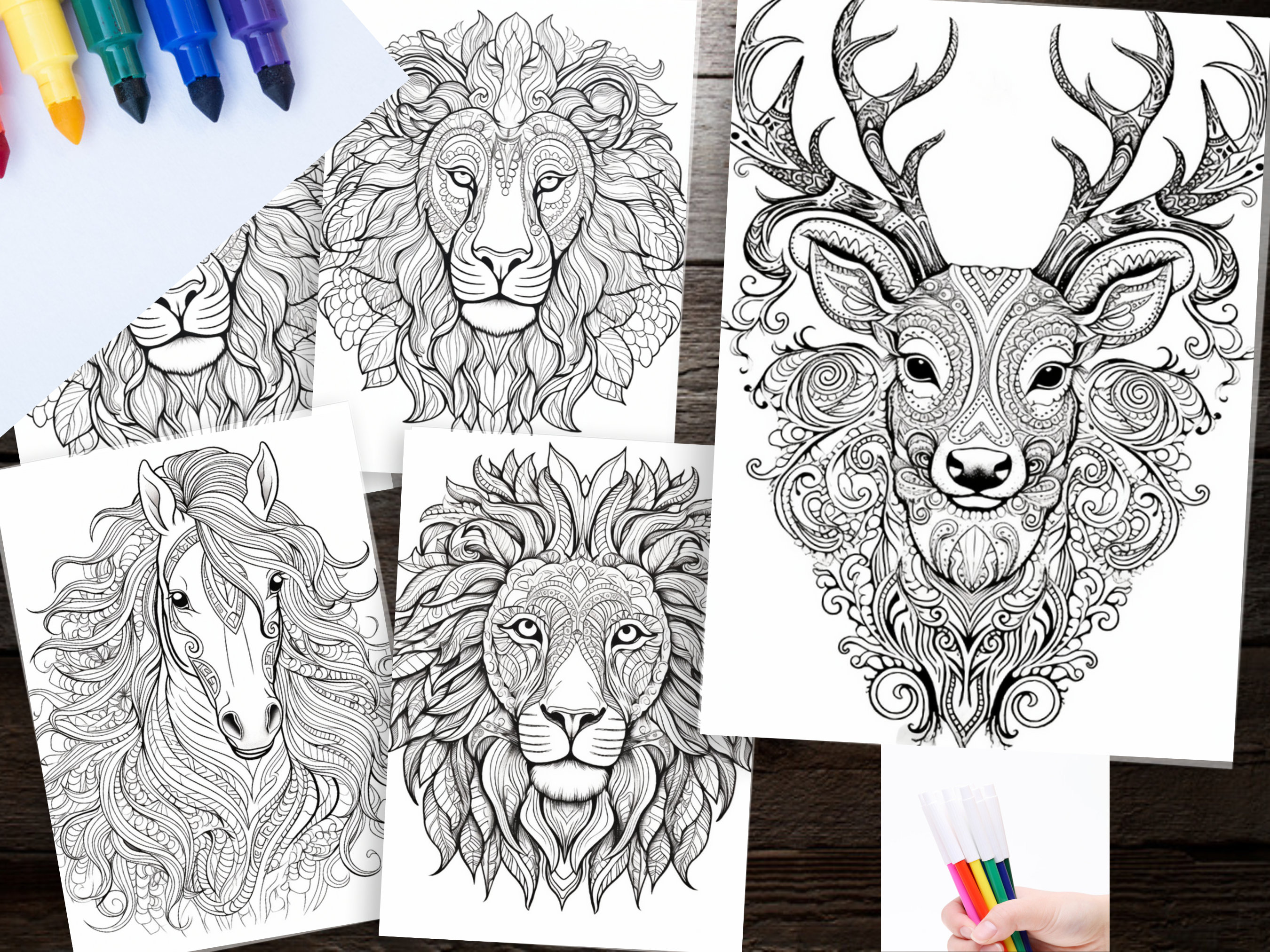 160 Animals Mandala Coloring Pages - Detailed Designs (digital Download ...