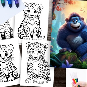 220 Wild Animals Coloring Pages for Kids - Digital Download, PDF ...