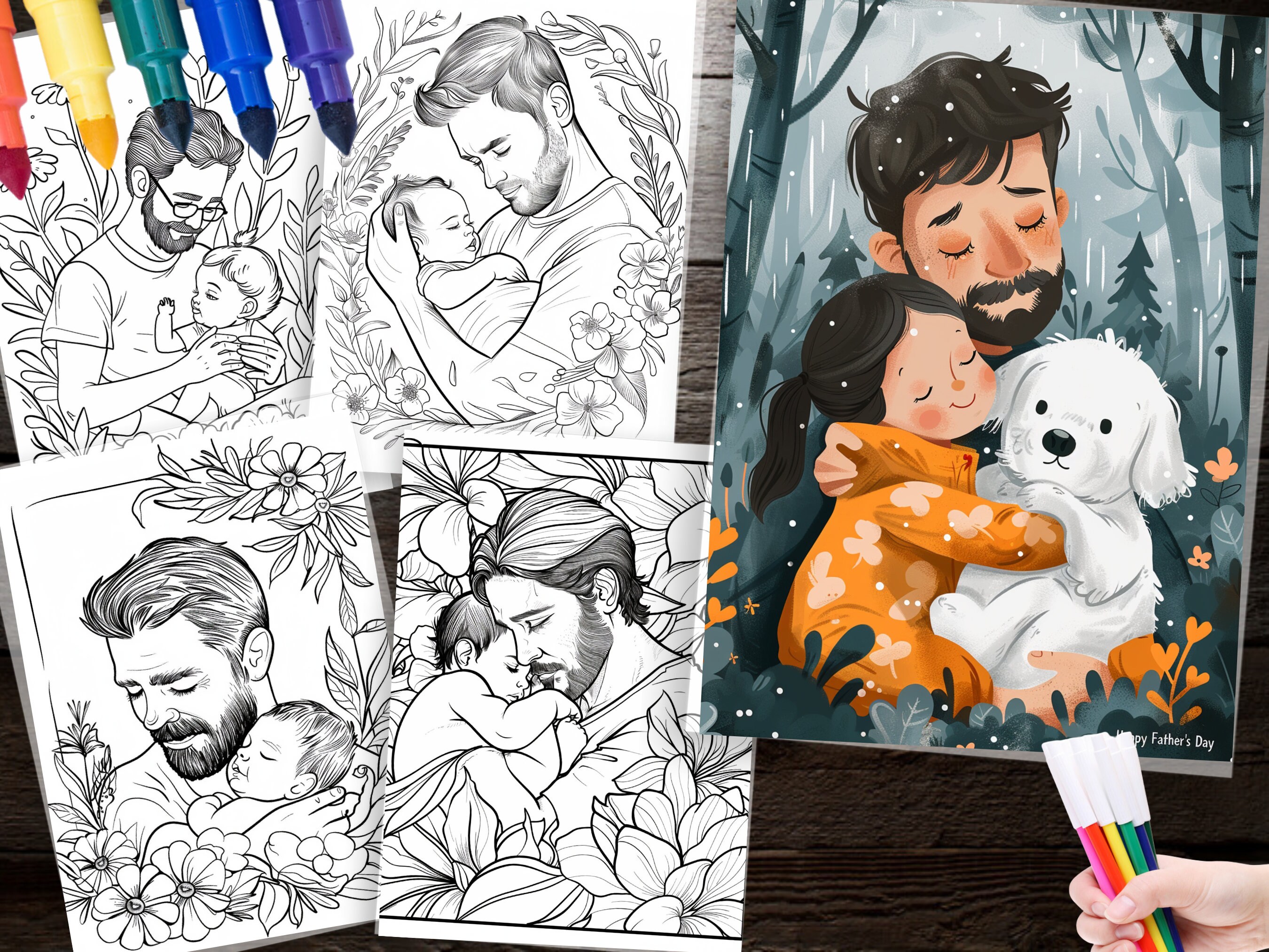 130 Father's Day Coloring Pages Unique Designs for Dad's Special Day ...