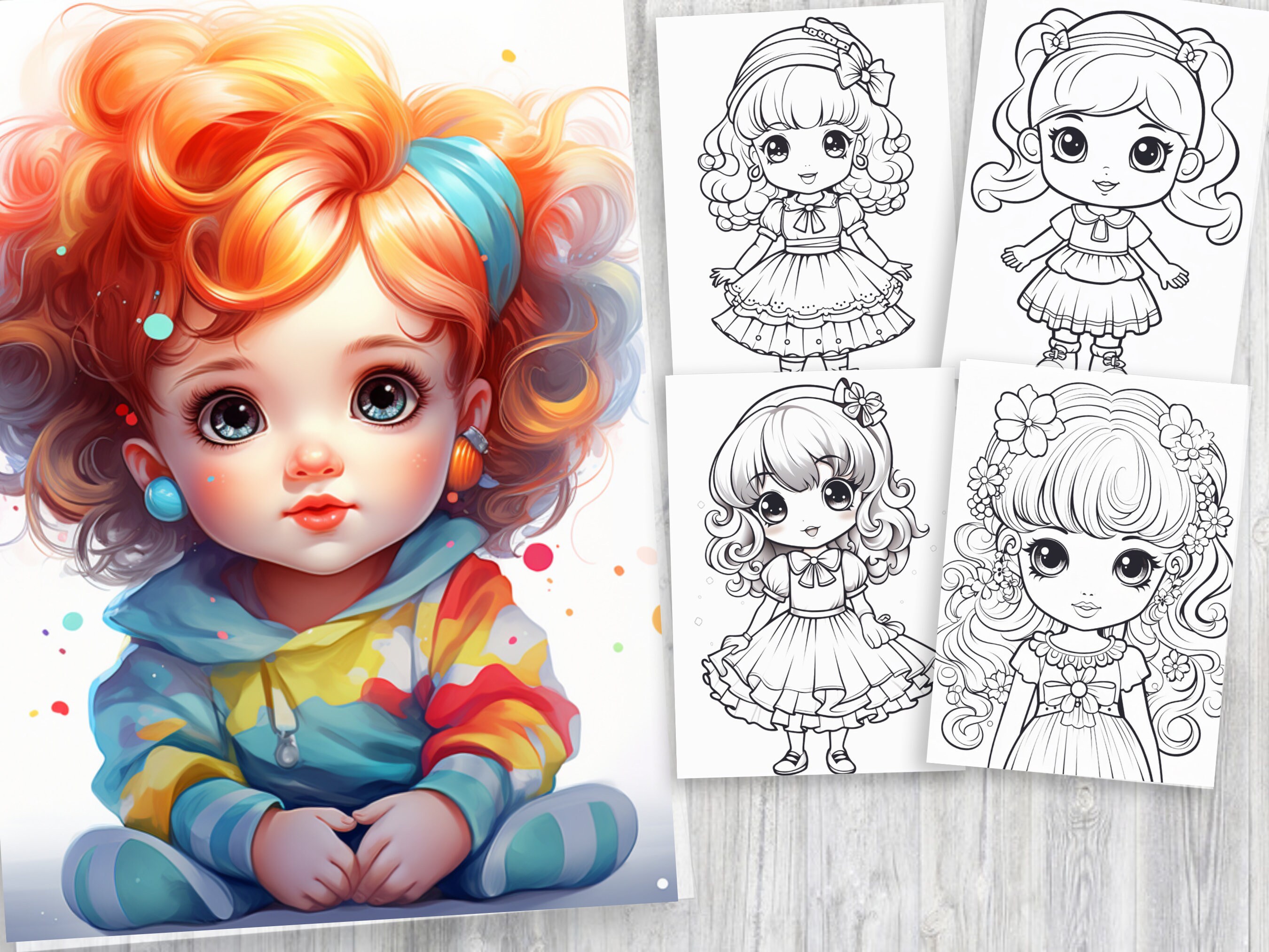 200 Cute Baby Girl Coloring Pages Instant Download PDF for All Ages ...