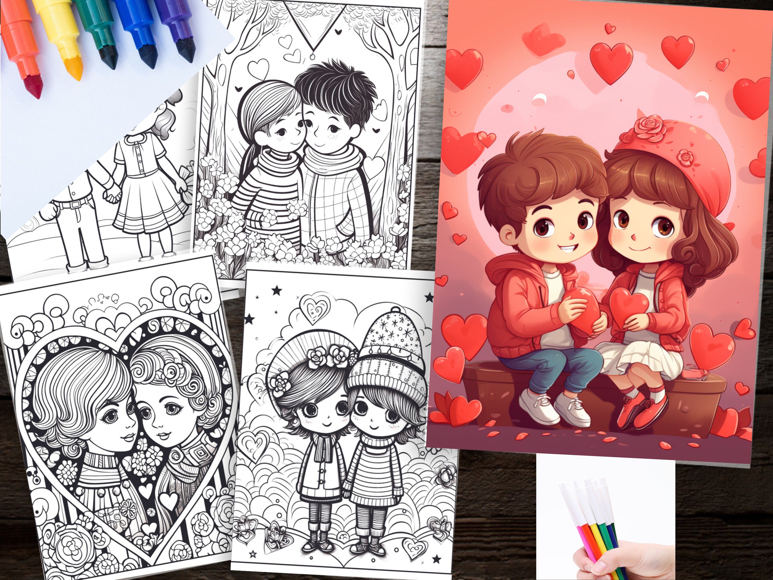 200 Charming Valentine's Day Coloring Pages Printable Love-themed Art ...