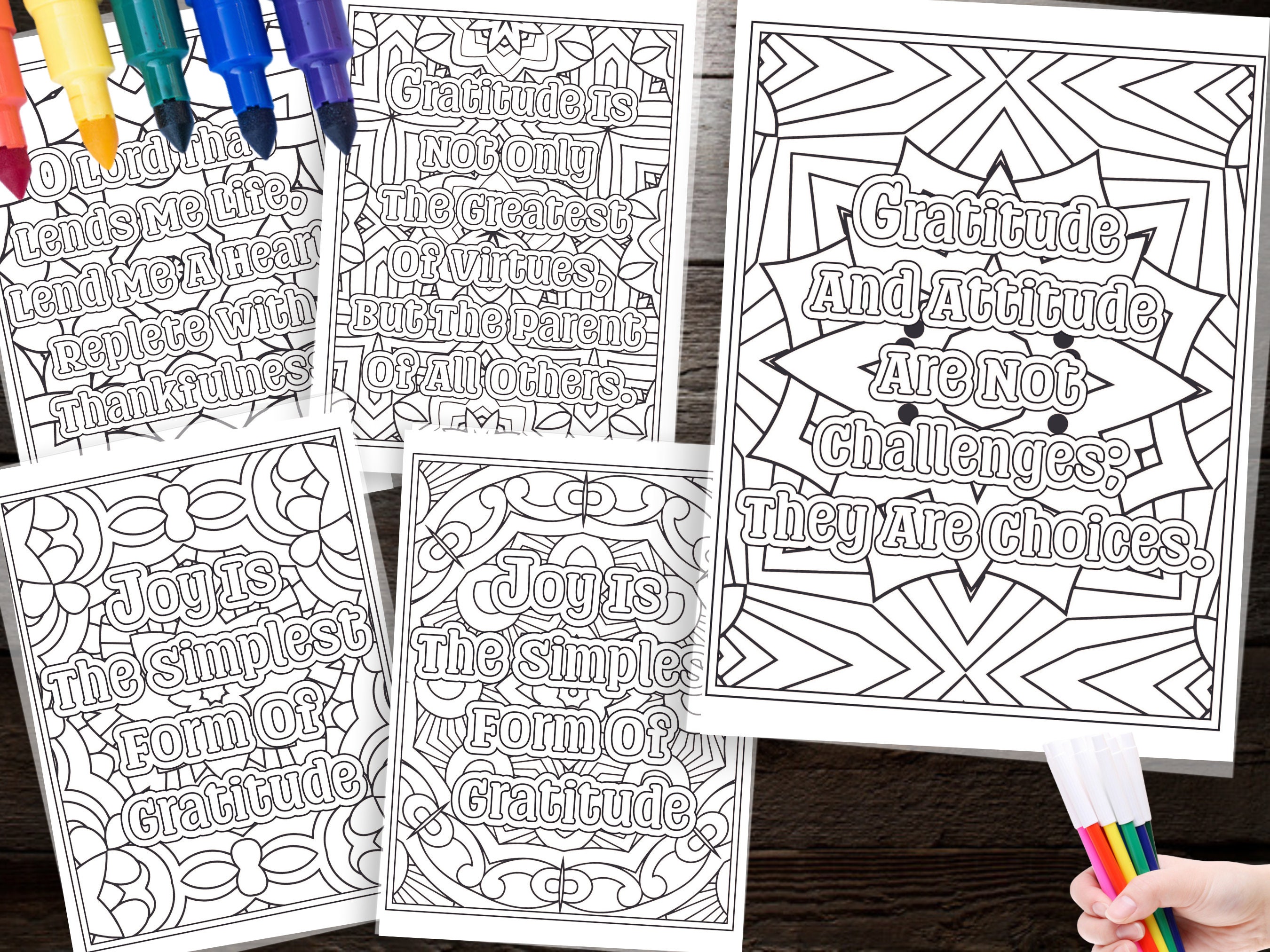 Thankful Quotes Coloring Pages - Printable Inspirational Art for ...
