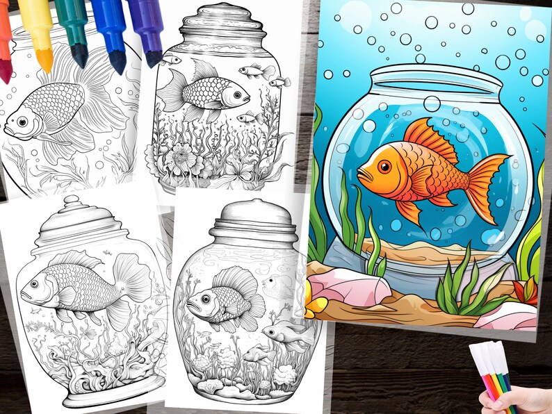 160 Aquarium Fish Coloring Page for Relaxation & Creativity Printable ...