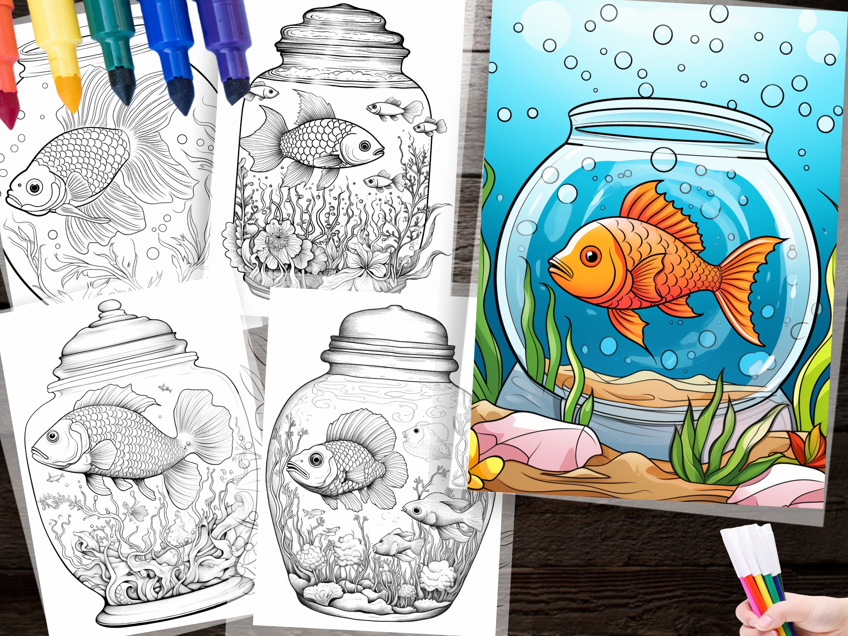 160 Aquarium Fish Coloring Page for Relaxation & Creativity Printable ...