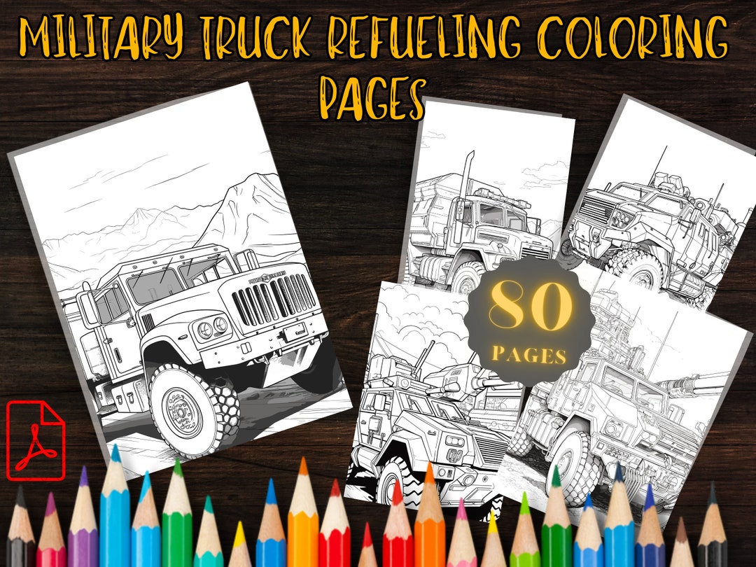 80 Military Truck Refueling Printable Coloring Pages - Army Vehicle Art ...