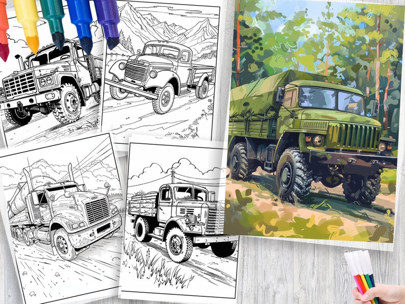 200 Military Truck Coloring Pages Detailed and Realistic Army Vehicles ...