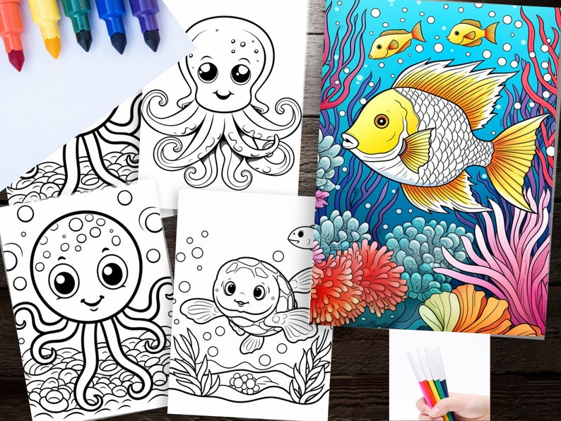 249 Ocean Animals Coloring Pages for Kids Sea Animals Under the Sea ...