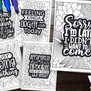 Funny Quotes Coloring Book – 100 Printable Pages (digital Download) - Etsy