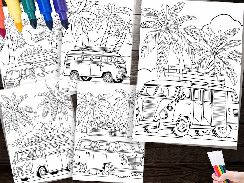 100 Road Trip Coloring Page Printable Travel Activity Fun Adventure ...
