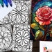 220 Stained Glass Flower Coloring Book for Kids, PDF Download, Instant ...