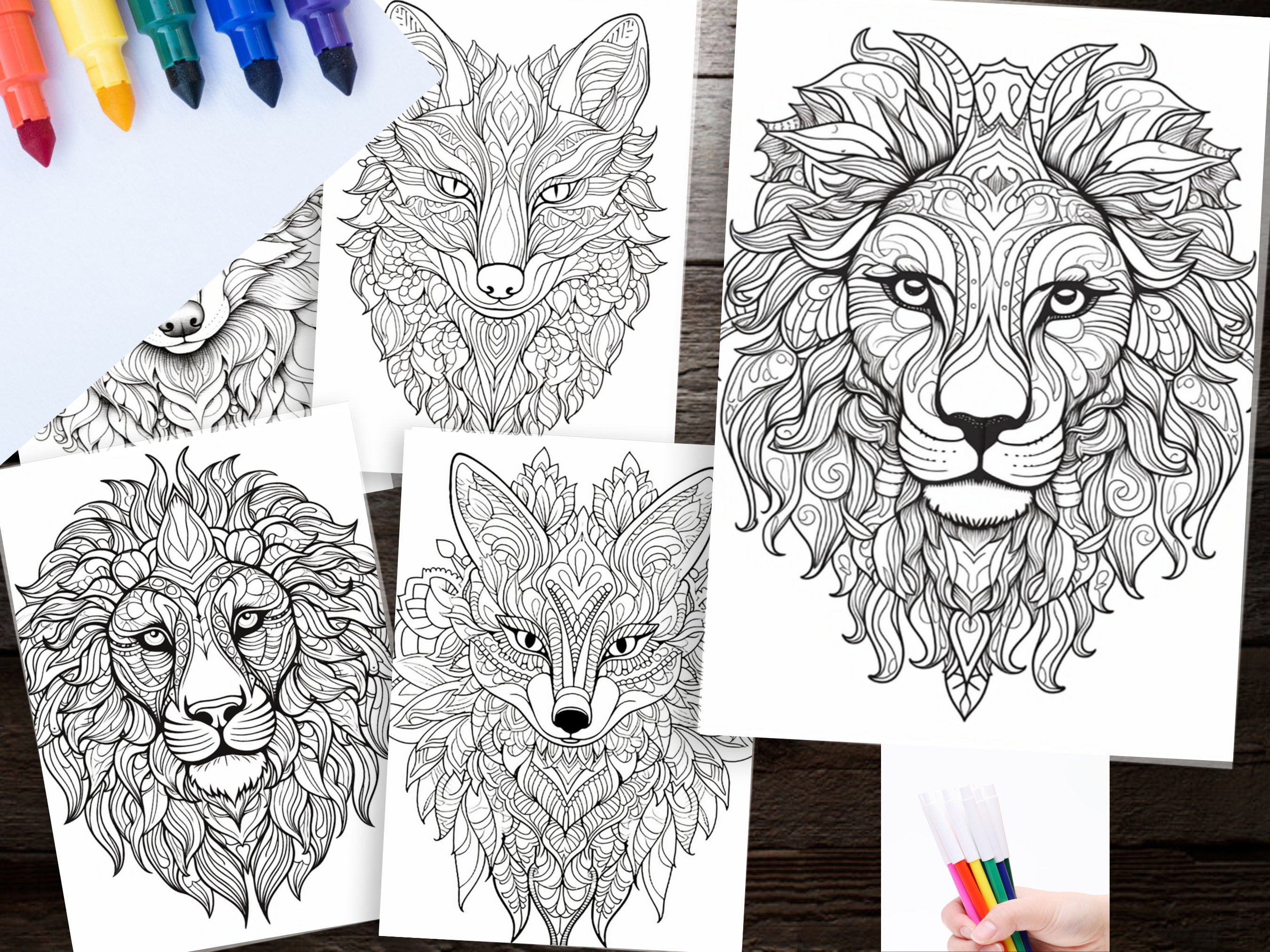 160 Animals Mandala Coloring Pages - Printable Adult Coloring Sheets ...