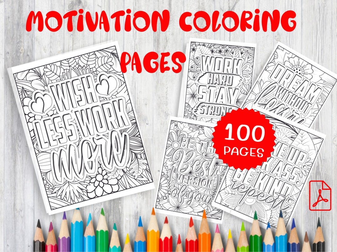 100+ Adult Motivational Quote Coloring Pages ; Inspirational Positive ...