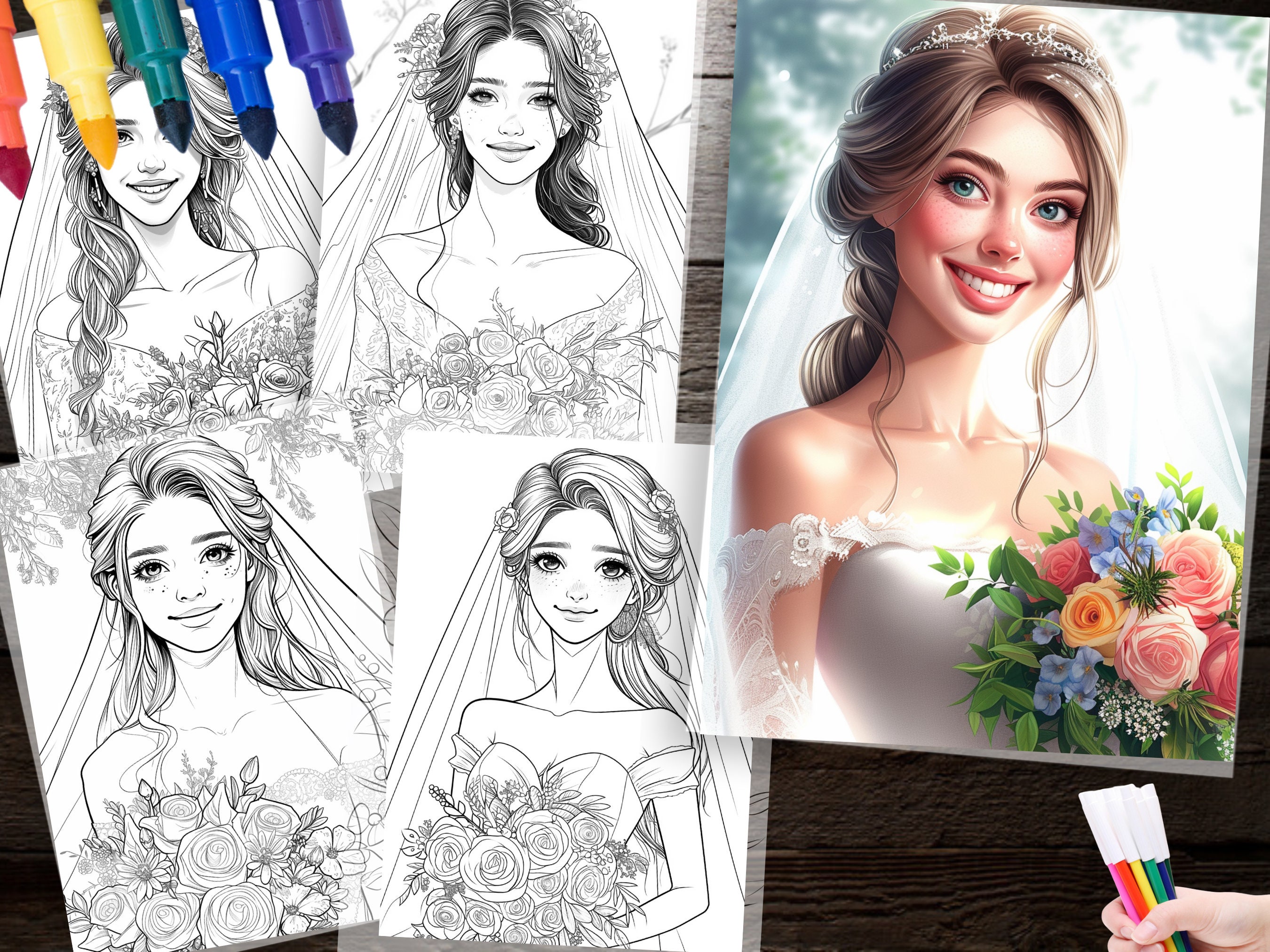 250 Wedding Coloring Pages Fun and Unique Marriage Activity Sheets ...