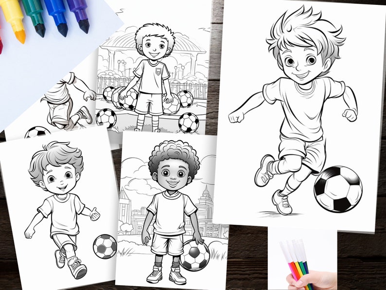 40 Soccer Coloring Pages for Kids Kids Coloring Pages INSTANT DOWNLOAD ...