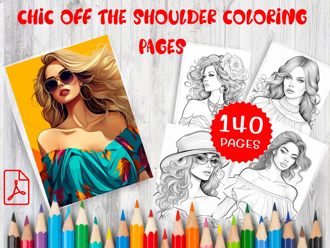 140 Chic off the Shoulder Fashion Coloring Pages for Stylish Creativity ...