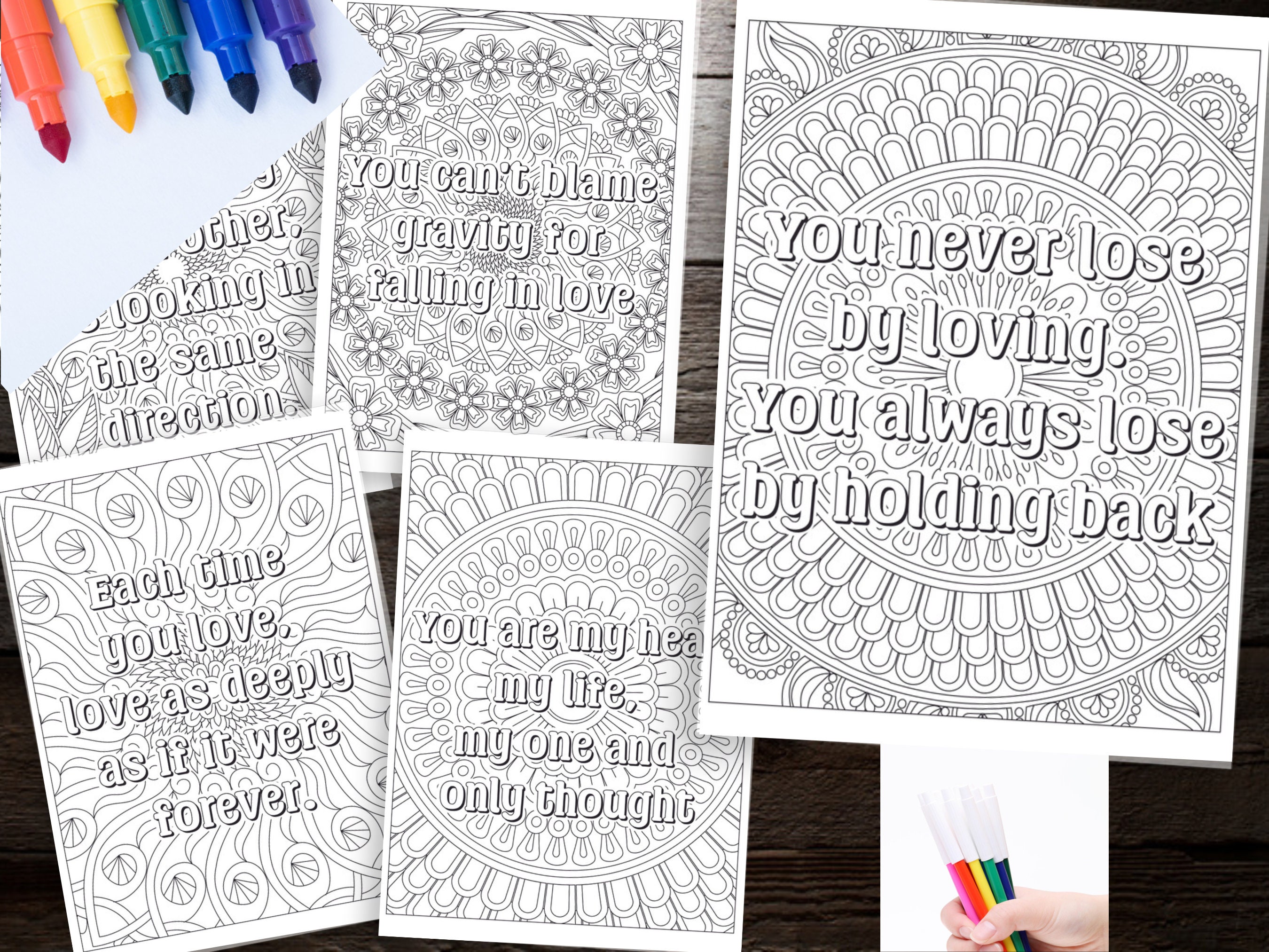 41 Valentine's Day Quotes Coloring Pages for Adults Love Quotes ...