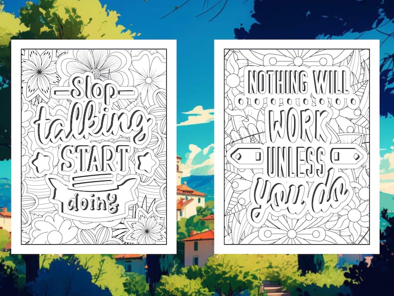100 Motivational Coloring Pages for Kids, Inspirational Self-care ...