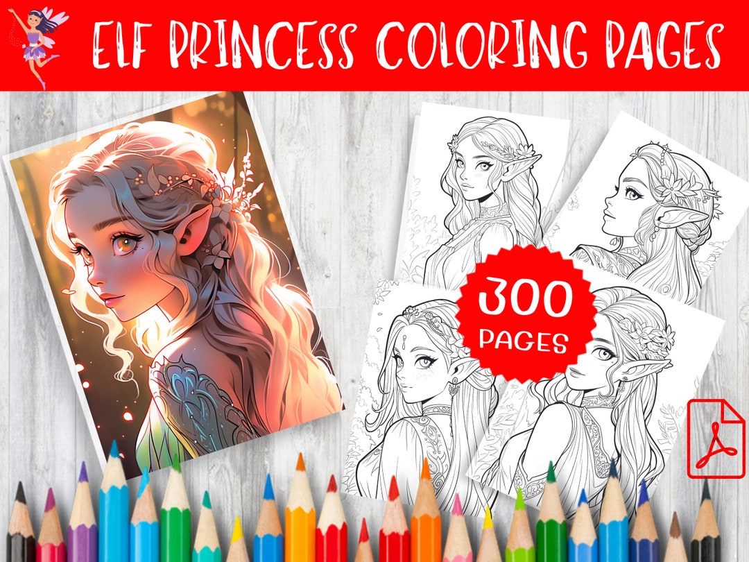 300 Enchanting Elf Princess Coloring Pages - Printable Fairy Tale Art ...
