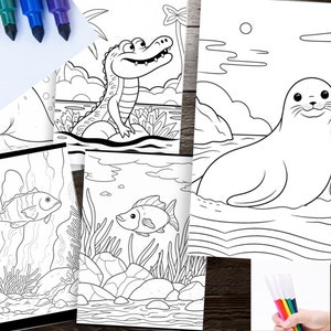 220 Sea Animals Coloring Pages for Kids and Adults - Ocean Life ...