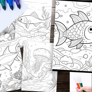220 Sea Animals Coloring Pages for Kids and Adults - Ocean Life ...