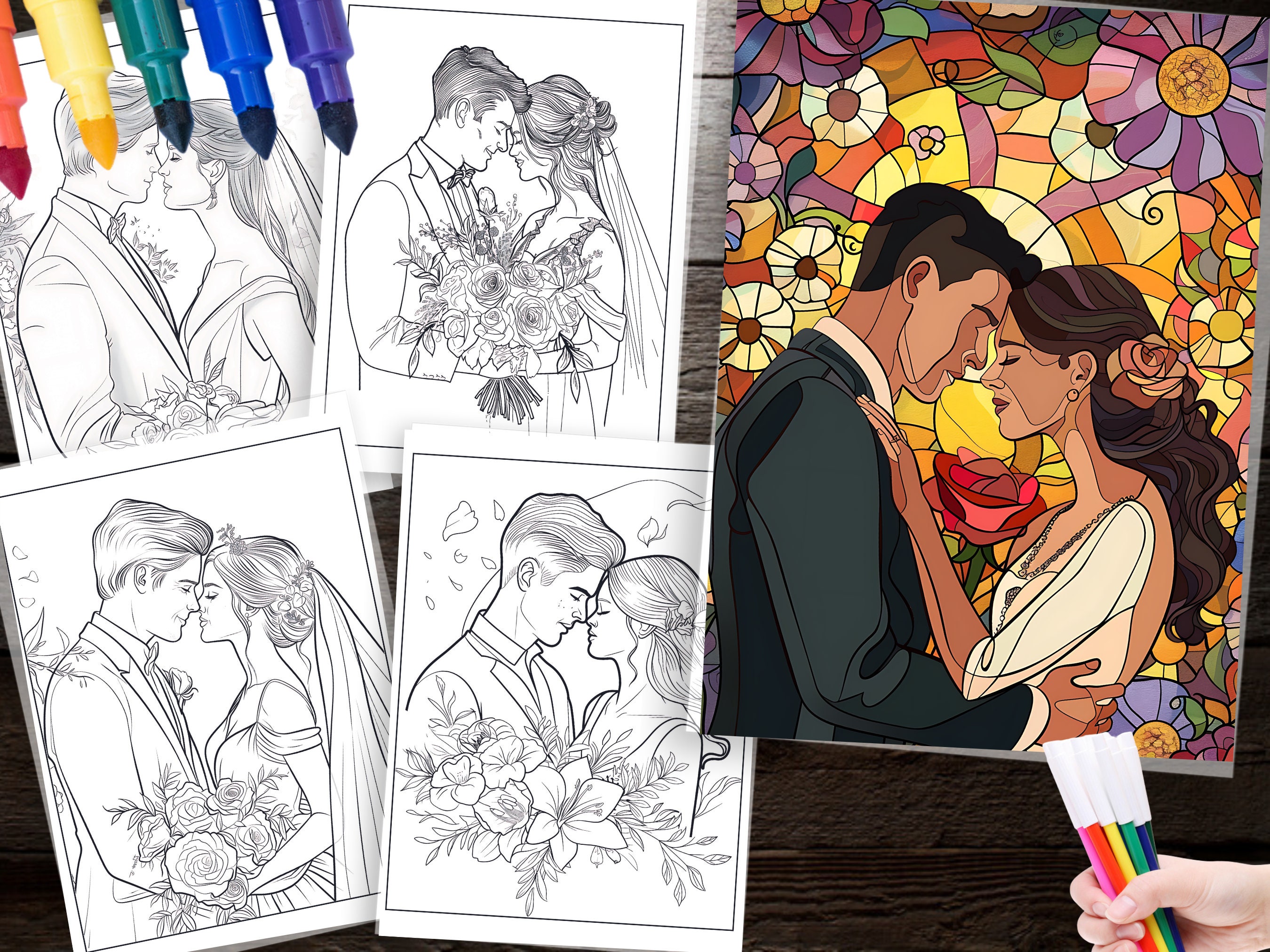100 Wedding Couple Coloring Pages, Beautiful Printable Designs for ...